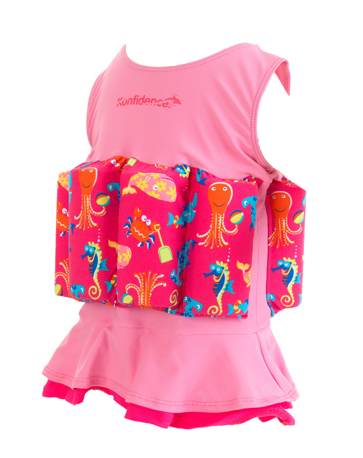 Konfidence float suit - pink Mia – Just Swimwear